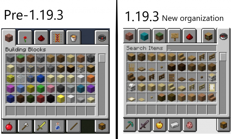 Minecraft 1.19.3 new creative inventory layout – PREMIUM MINECRAFT BLOG