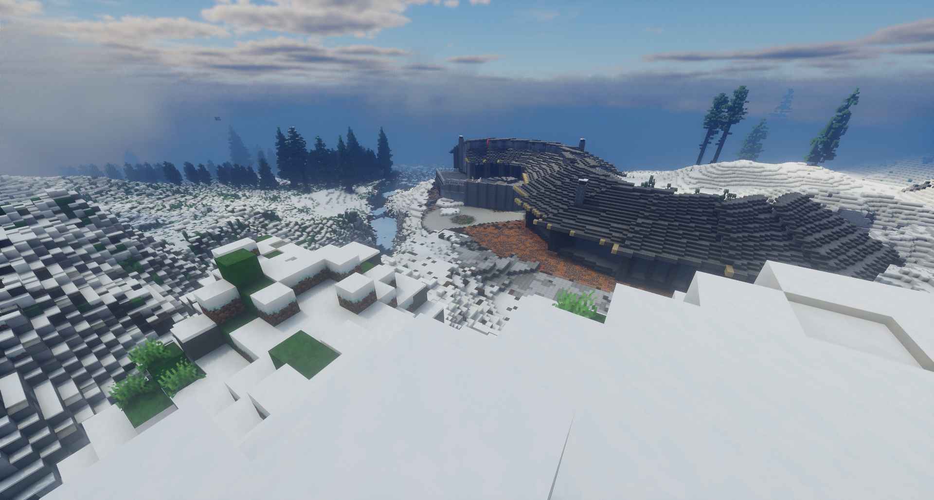 A beautiful dragon-curve mansion in Shaders – PREMIUM MINECRAFT BLOG